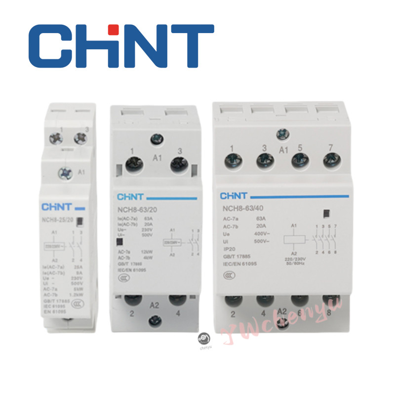 CHNT rail type small AC contactor 220V NCH8-20/02 20/11 20/20 25/11 25/22 40/20 | Shopee Malaysia