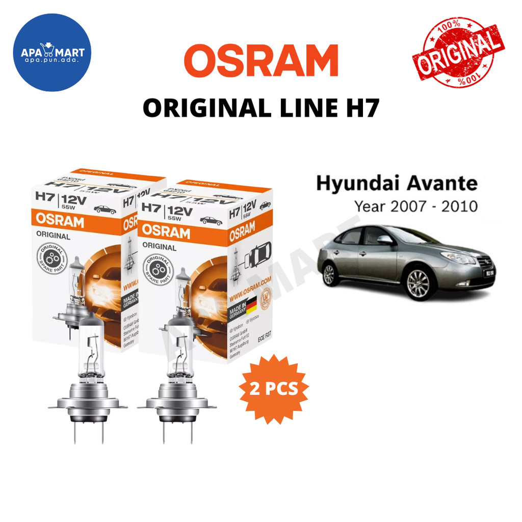 OSRAM Original Line H7 Halogen Headlamp Bulb (2pcs) 12V 55W Mentol ...