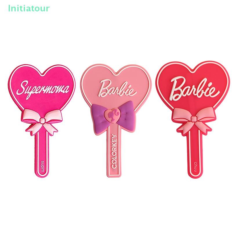 Initiatour Barbie Handheld Mirror Barbie Series Cute Pink Heart-shaped ...