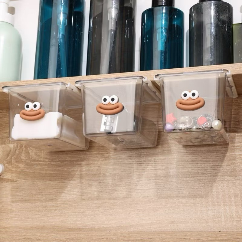 mini drawer Transparent Cartoon Storage Box/ Drawer-Type Punch-free ...
