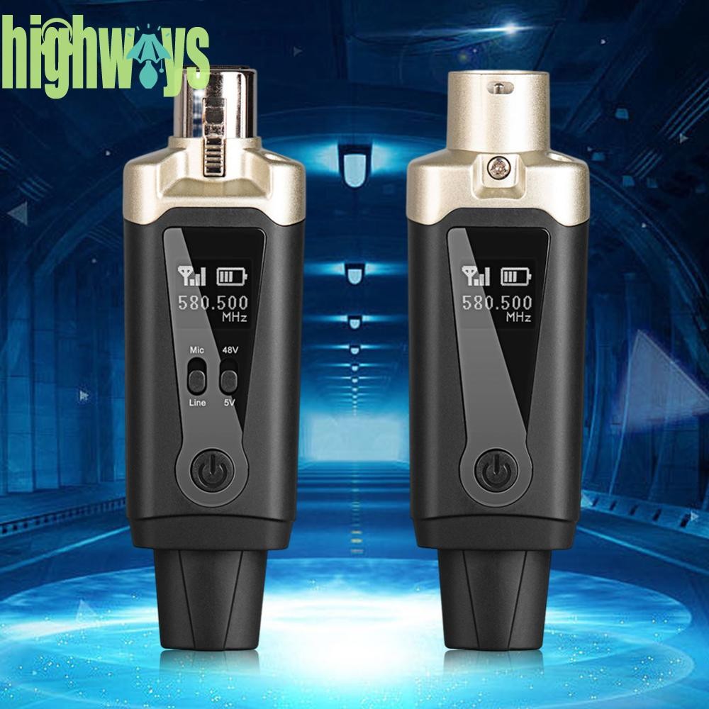 UHF Wireless Microphone System XLR Mic Converter Adapter 500-980MHz ...