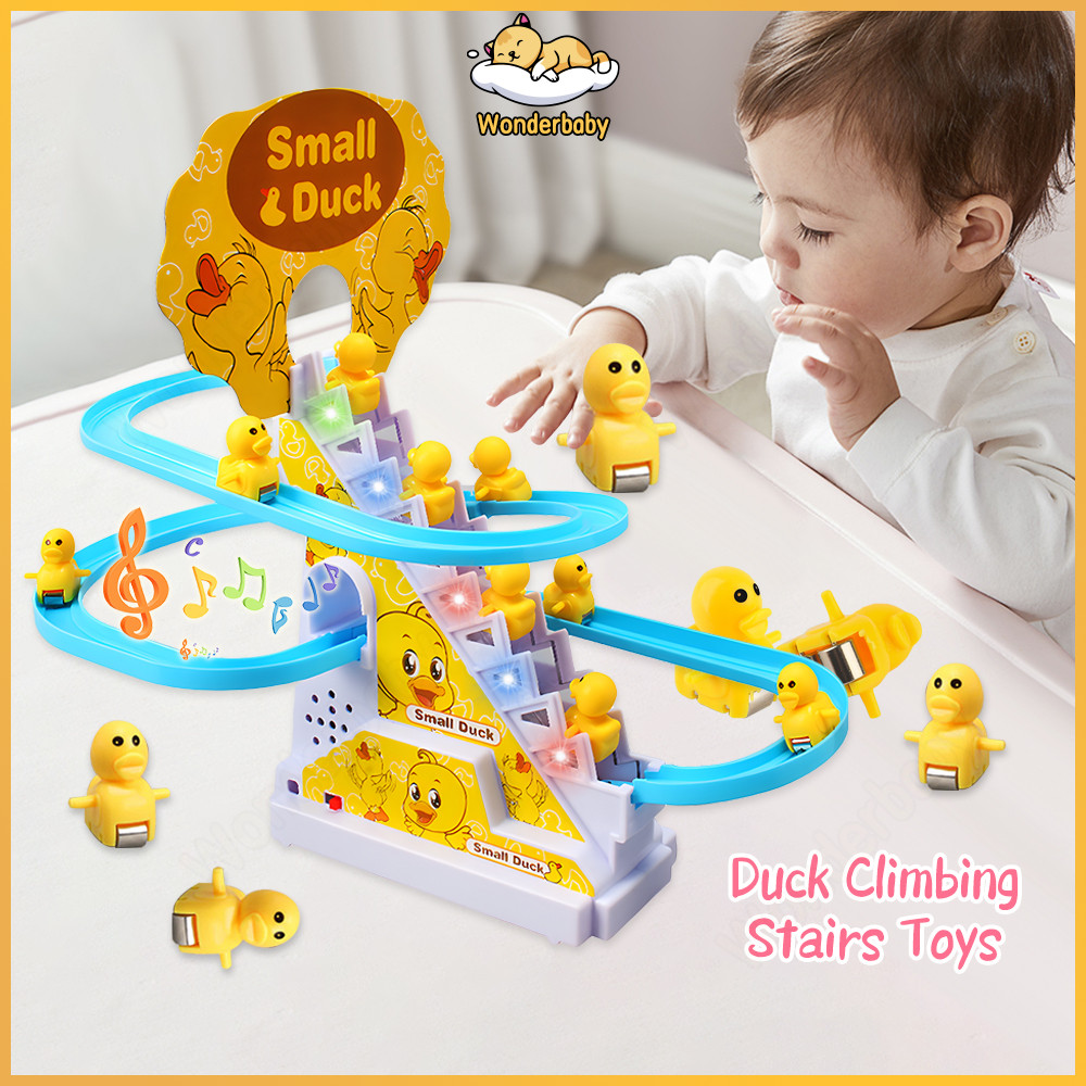 Wonderbaby Small Duck Climbing Stairs Track Toys With Music Mainan Itik ...