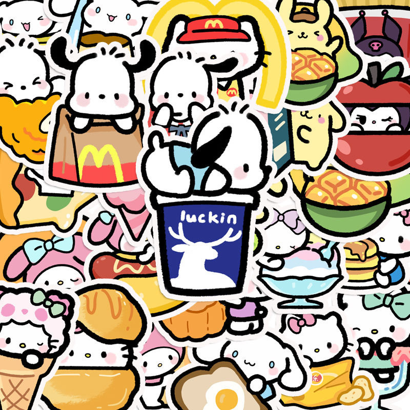 Cartoon Cartoon Milk Tea Sanrio 50 Sheets Cute Pacha Dog Hello Kitty ...
