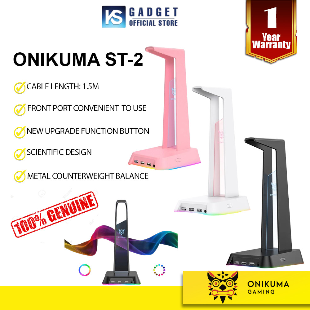 ONIKUMA ST2 RGB Gaming Headphone Stand Computer Headset Desktop Display ...