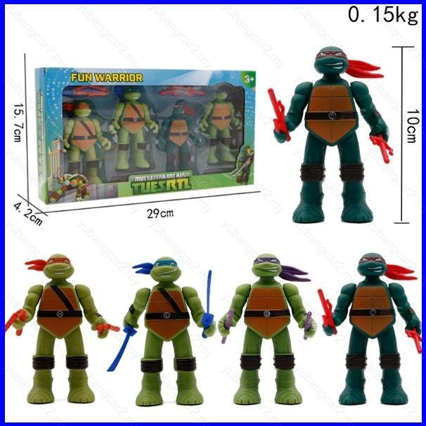 YB2 4pcs TMNT Teenage Mutant Ninja Turtles Action Figure Model Dolls ...