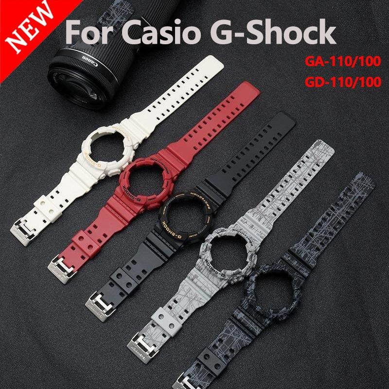 Silicone Watch Strap with Case For Casio G-SHOCK Male GA-110 GA100 ...