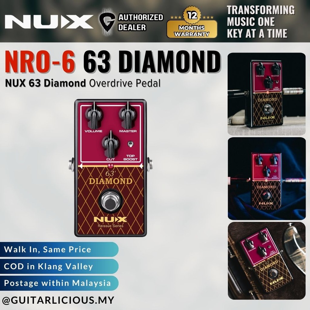NUX NRO-6 63 Diamond Overdrive Effect Pedal ( NRO6 / NRO 6 ) | Shopee ...
