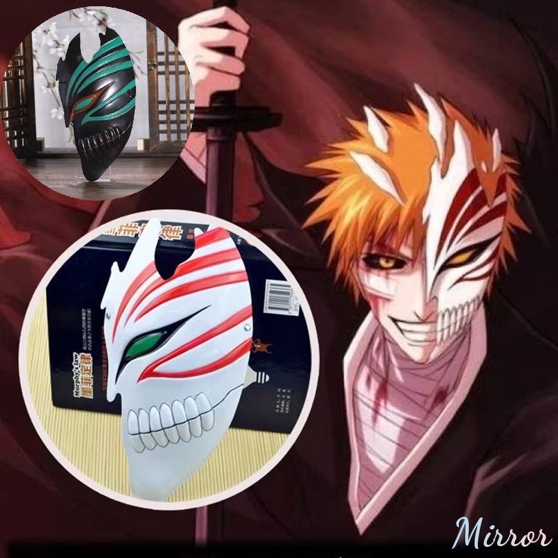 Halloween Cartoon Death Ichigo Kurosaki Bleach Pvc Half Face Mask Dance ...