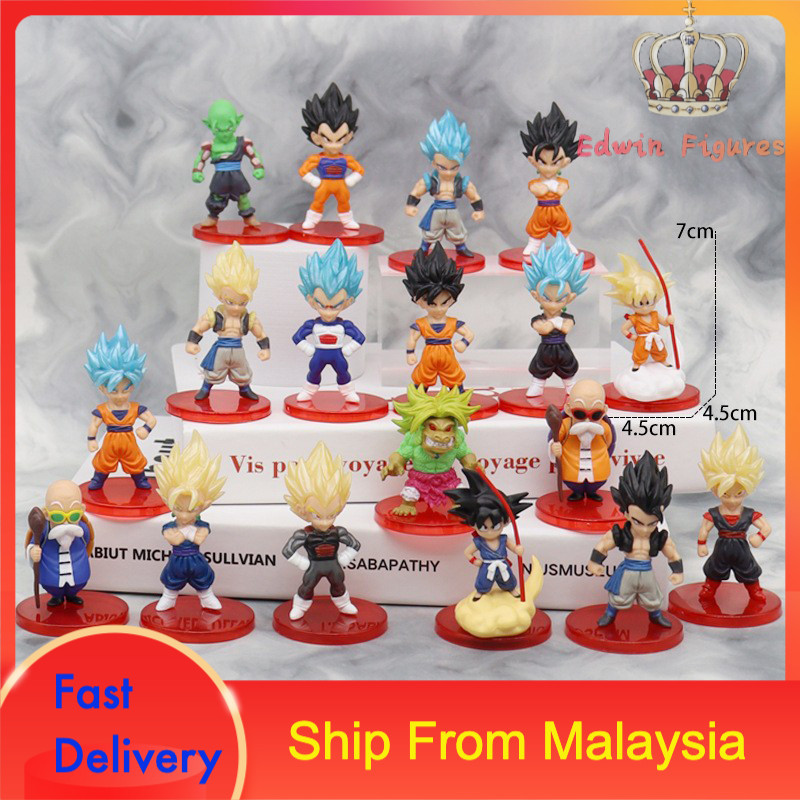 18pcs/set Dragon Ball Super Saiyan Son Goku Gohan Vegeta Vegetto ...