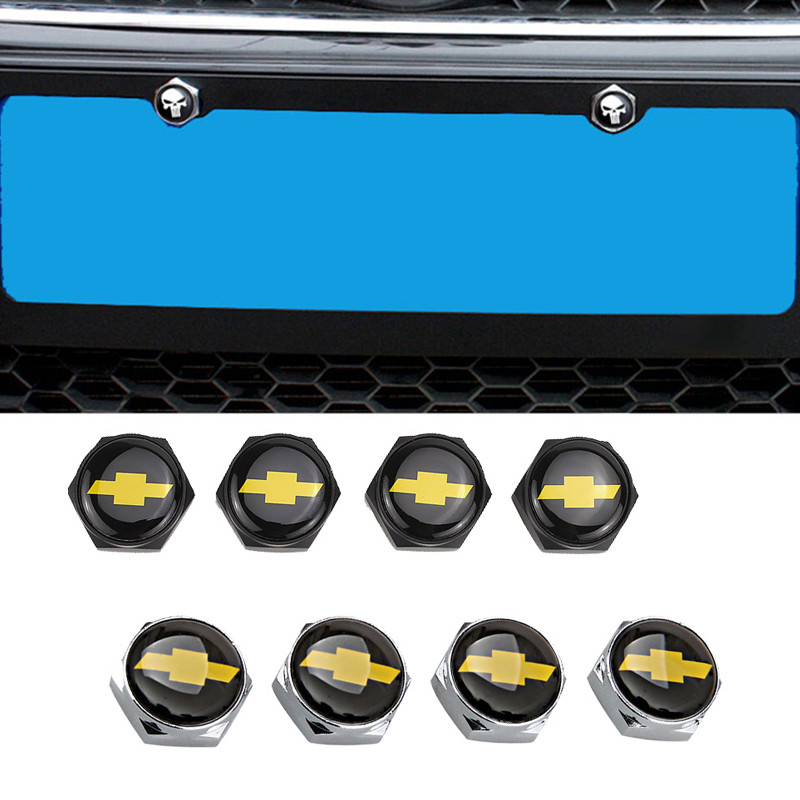 Car Badge License Plate Bolts Chrome Screws Nuts for Chevrolet Cavalier ...