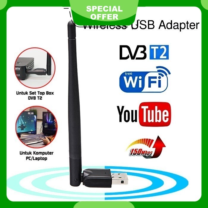 Wifi Adapter DVB T2 150mbps Wifi Dongle Wifi Receiver for TV Box PC Laptop Berkualiti ...