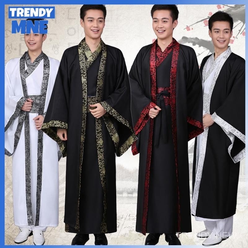 Ancient Costume Male Hanfu Scholar Straight Tang Suit Qin Dynasty ...