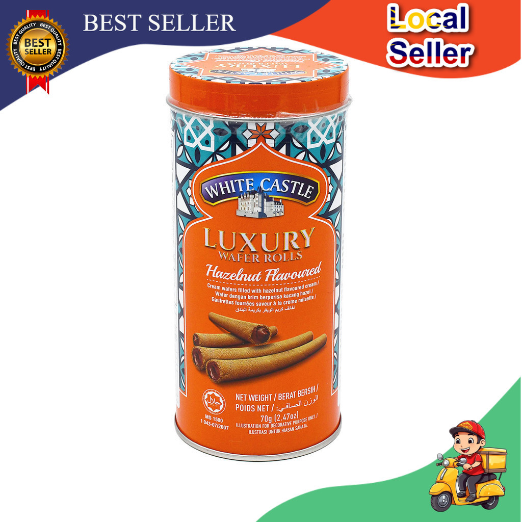Wafer Gulung, Biskut Gulung, White Castle Luxury Cream Wafers With ...