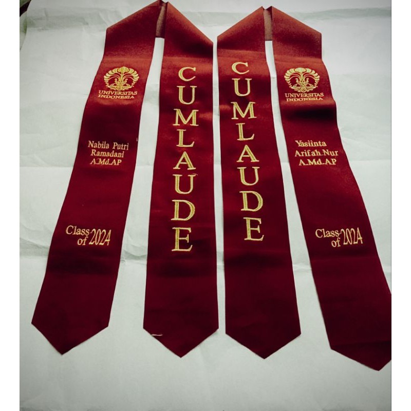 Graduation Sash Graduation Sash Custom EMBROIDERED Velvet Neck 1 layer ...