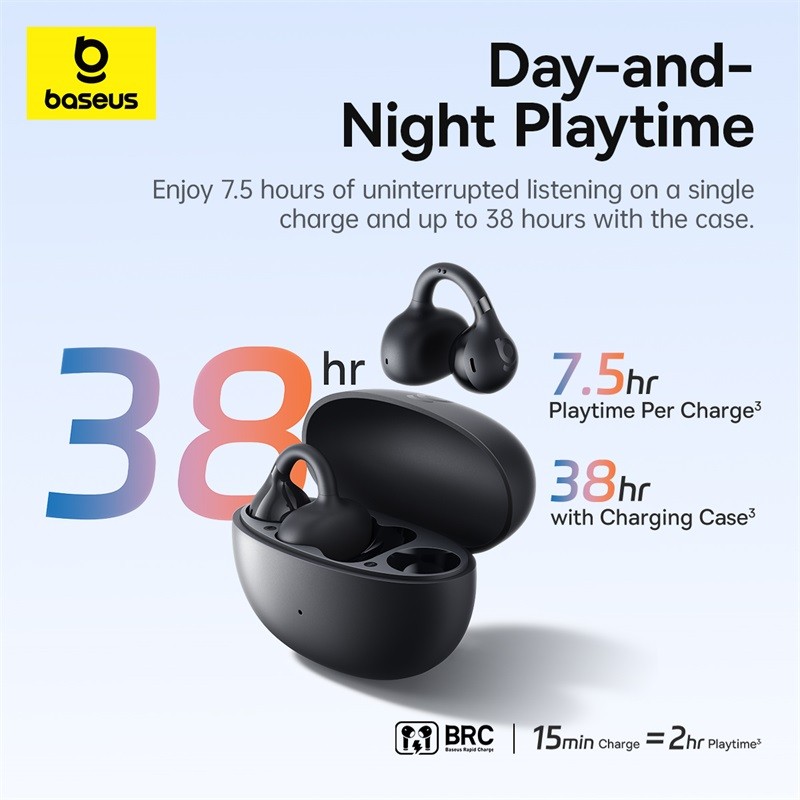 Baseus Bass BC1 Open-Ear True Wireless Earbuds (Clip-on Type) Clip-on ...
