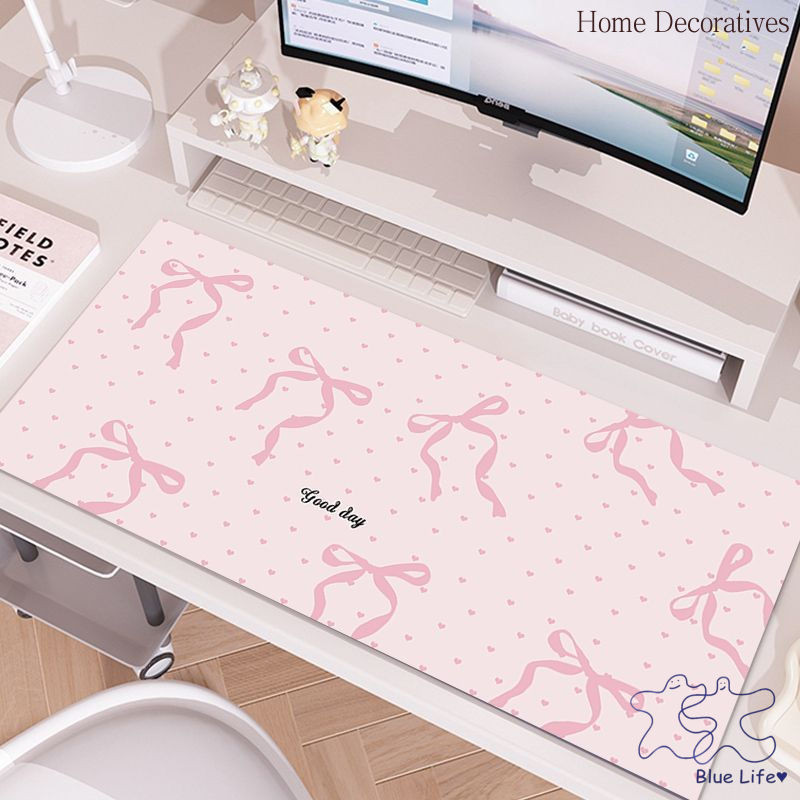 Black Pink Bow Mouse Pad Super Large Wear-resistant Non-slip Dormitory ...