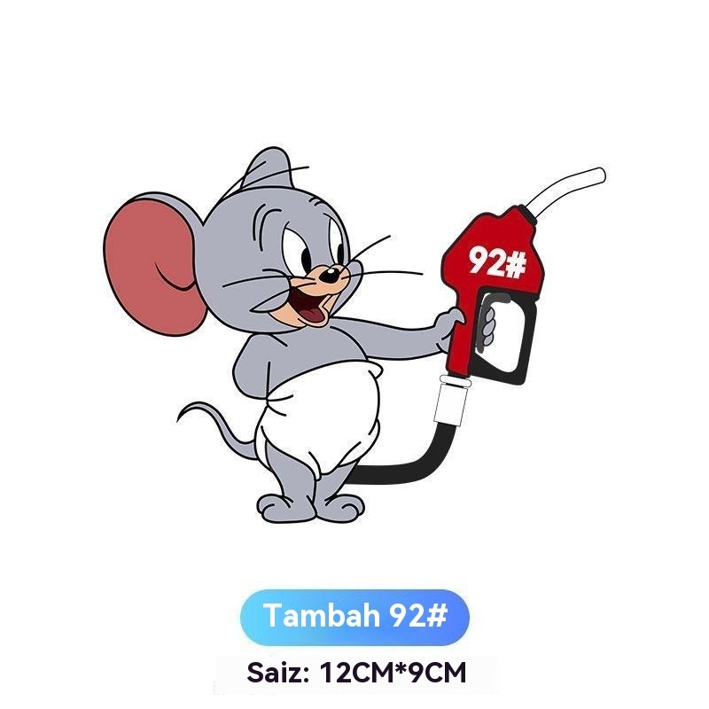 Sticker Kereta Anime Kreatif: Reka Bentuk Kucing dan Tikus untuk ...