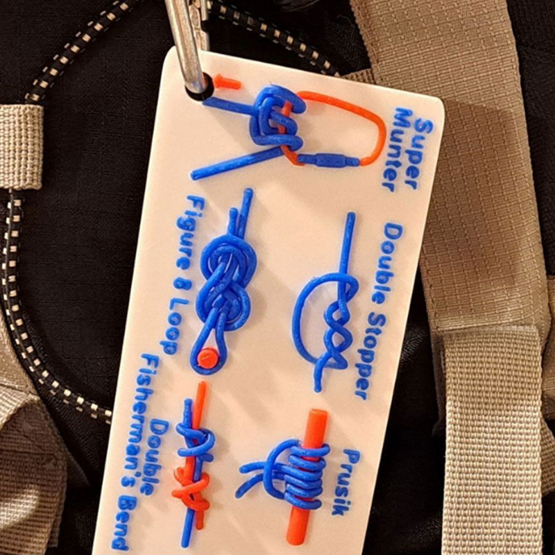 ADD Backpacking Rescue Knot Reference Card 3D Printed Waterproof Knot ...