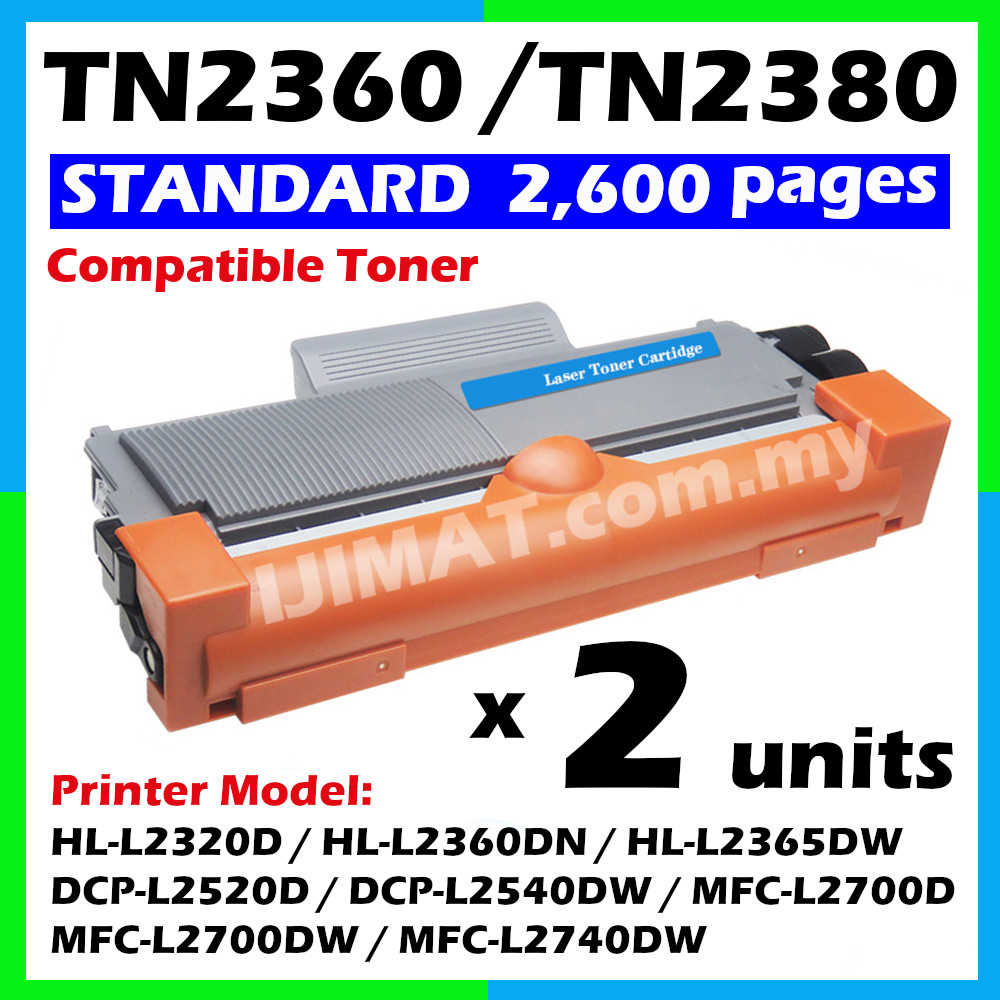 2x TN-2380 TN2380 TN-2360 TN2360 HL L2320D HL L2360DN HL L2365DW DCP ...