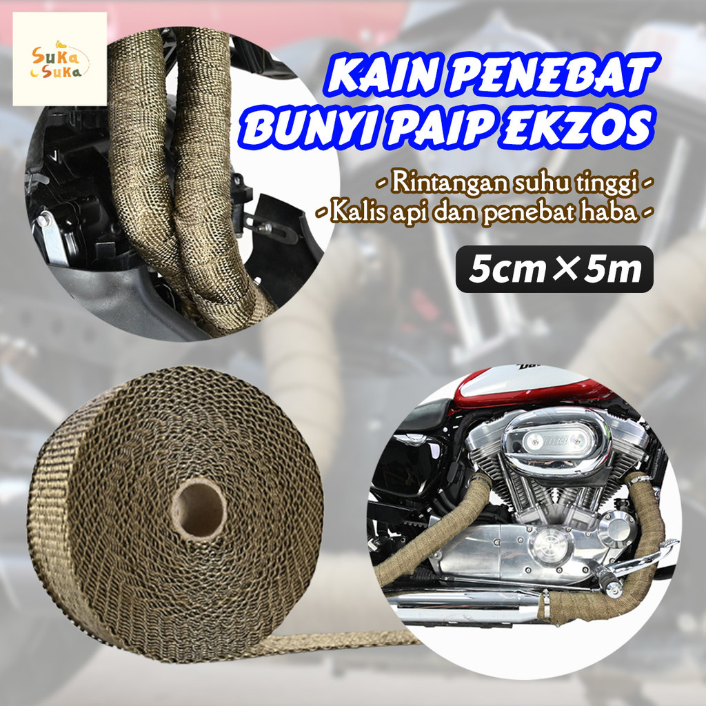 CAR MOTORCYCLE EXHAUST TAPE Resistant Downpipe Thermal Wrap Super ...