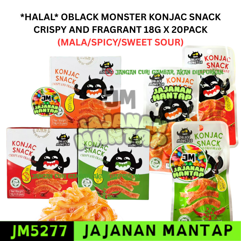Halal OBLACK MONSTER KONJAC SNACK CRISPY AND FRAGRANT 18G X 20PACK ...