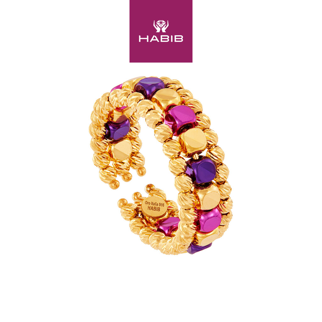 HABIB CLARA | Oro Italia 916 Yellow Gold Ring GR58520425(FP)-TI (22K ...
