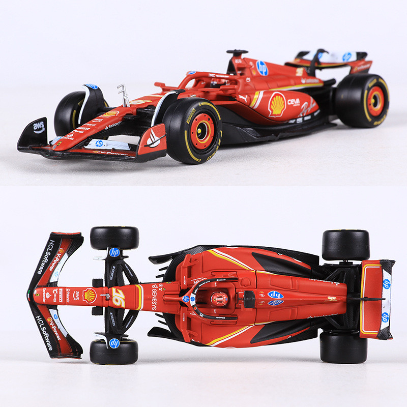 1:43 Skala 2024 Ferrari SF24 F1 Formula Racing Aloi Model Kereta ...