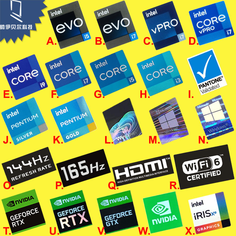 2025 13th Generation evo i5 i7 vpro Sticker cpu i9 i3 HDMI Laptop ...