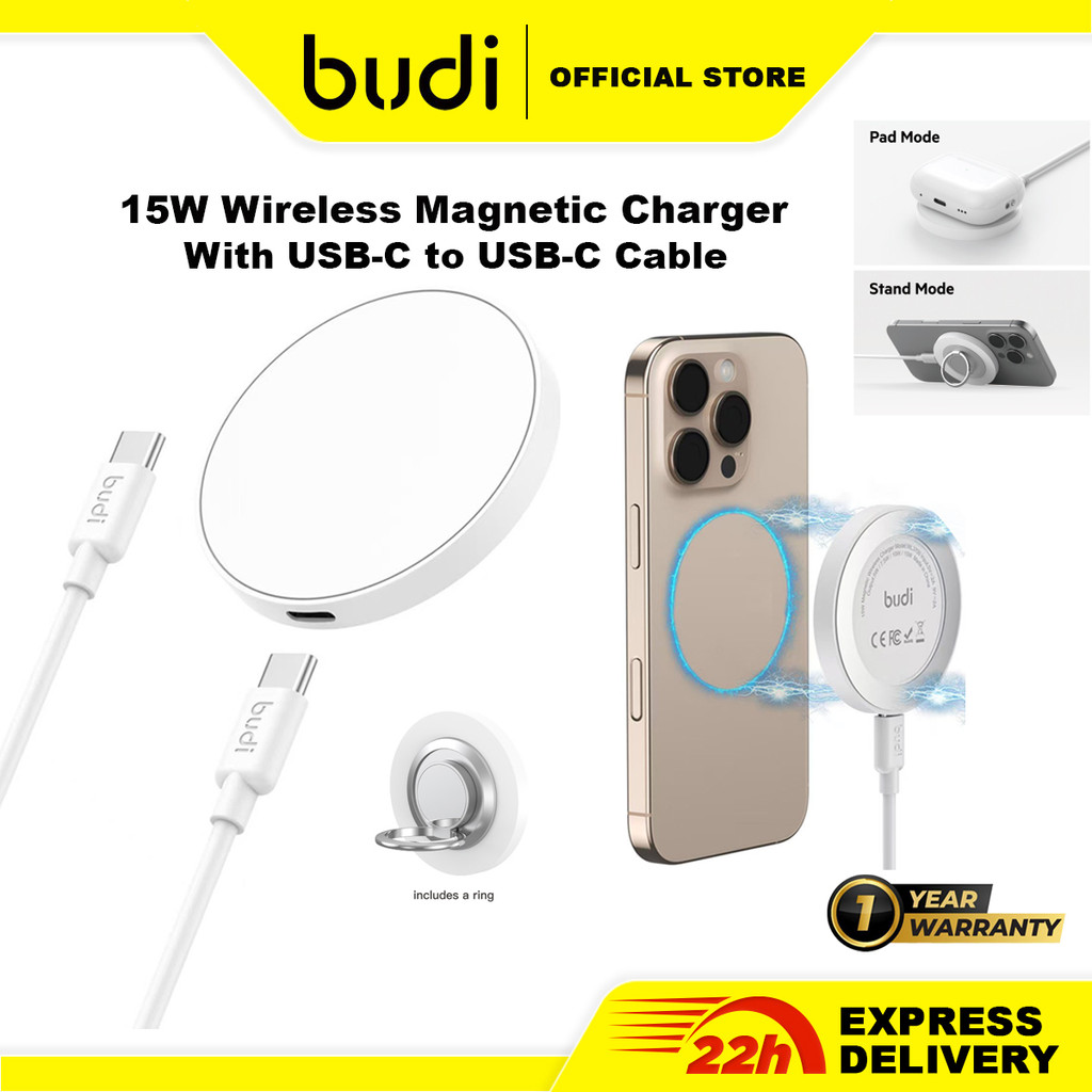 Budi 15W Magnetic Wireless Charger Fast Charging for iPhone | Shopee ...