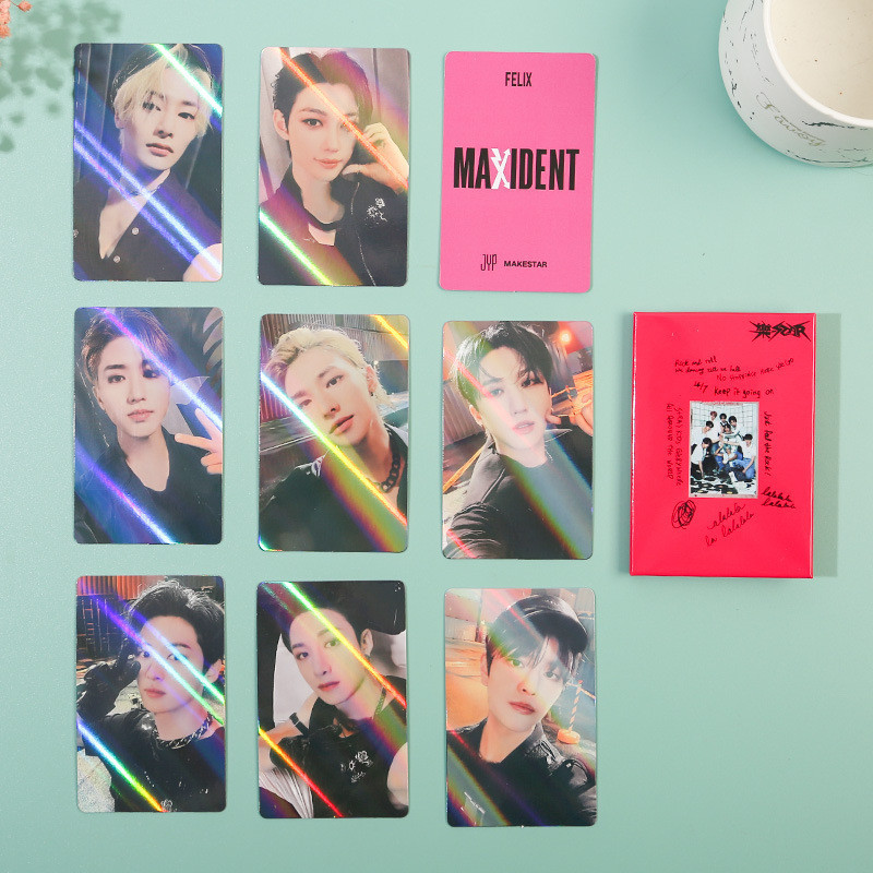 8-11pcs STRAY KIDS Holographic Laser Lomo Cards 5-STAR Album MAXIDENT ...