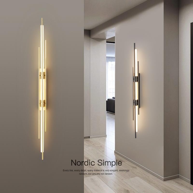 LAMPU DINDING RUANG TAMU BILIK TIDUR MODERN LINEAR WALL SCONCES NORDIC STRIP WALL LIGHT FOR ...