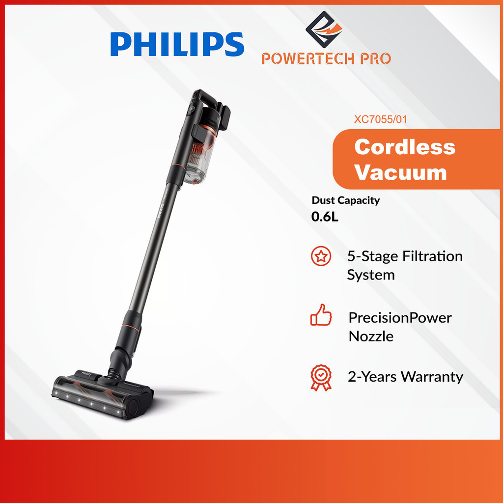Philips Cordless Vacuum with 5-Stage Filtration PrecisionPower 4 ...