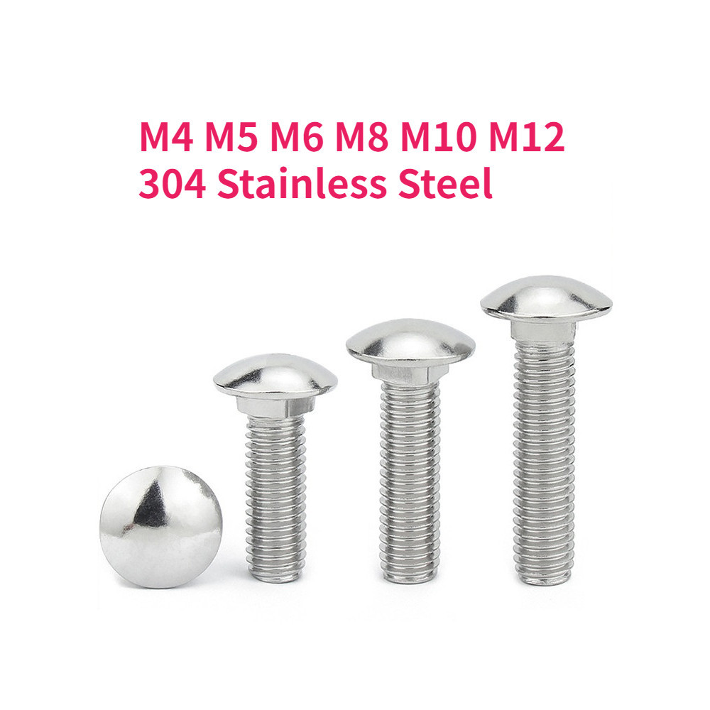M4 M5 M6 M8 M10 M12 A2-70 304 Stainless Steel Truss Round Head Square Neck Carriage Screw Coach ...