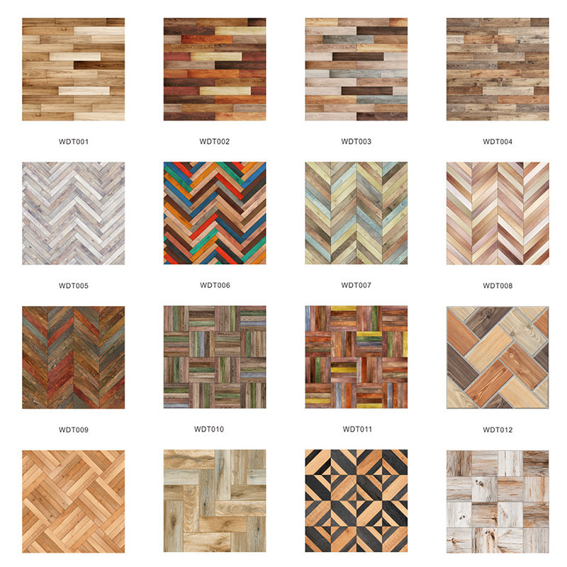 20Pcs 10/15/20cm Simulated Wood Grain Ceramic Tile Stickers Retro Brick ...