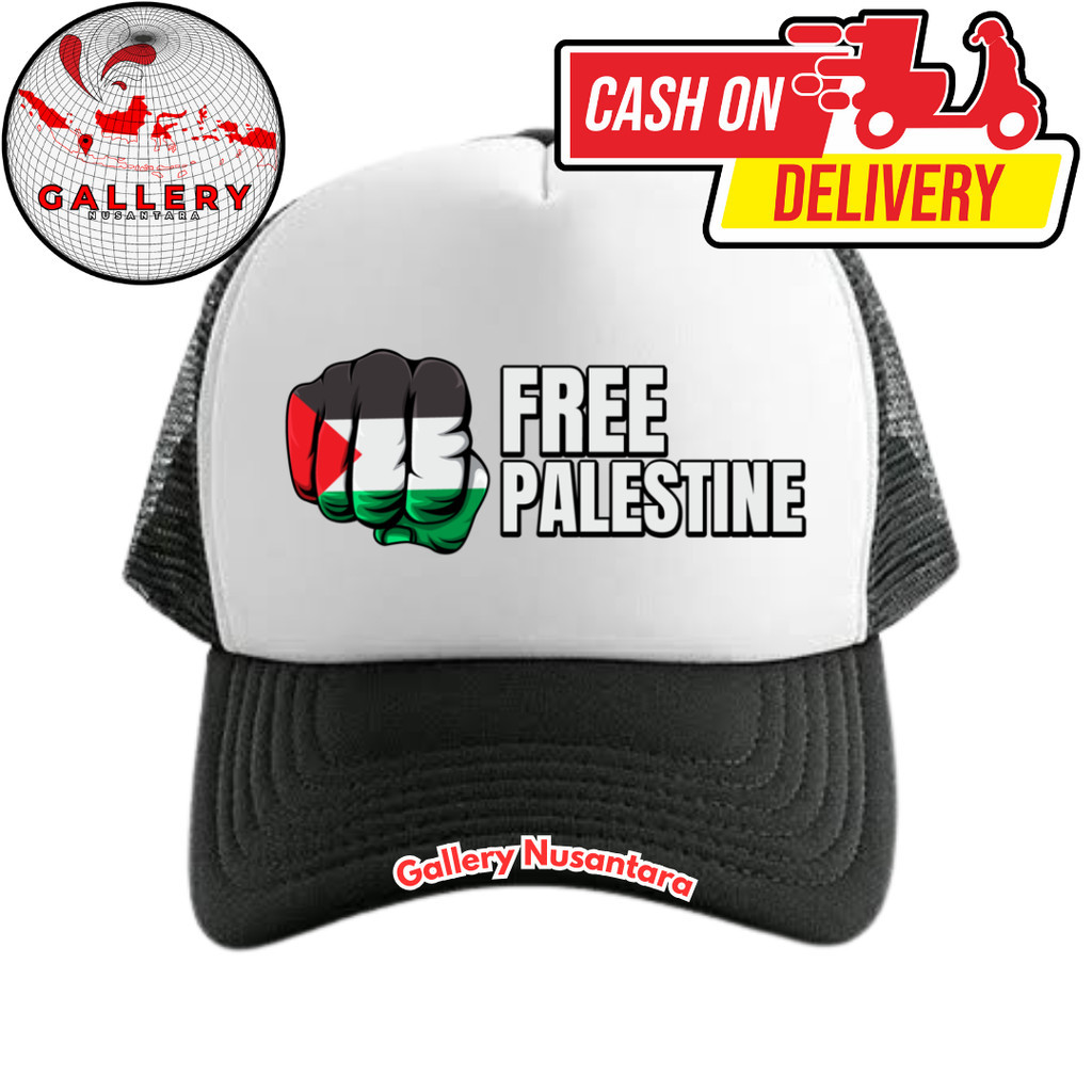 Gallery Nusantara FREE PALESTINE Trucker Hat - FREE PALESTINE Logo ...