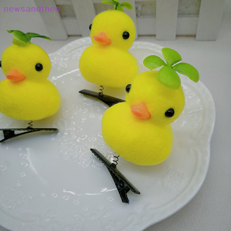 newsandthen Cartoon 3D Yellow Duck Plush Hairpin Funny Children Hair ...