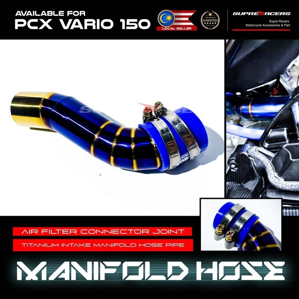 Vario Intake Manifold Hose Pipe Titanium / Chrome I Air Filter ...