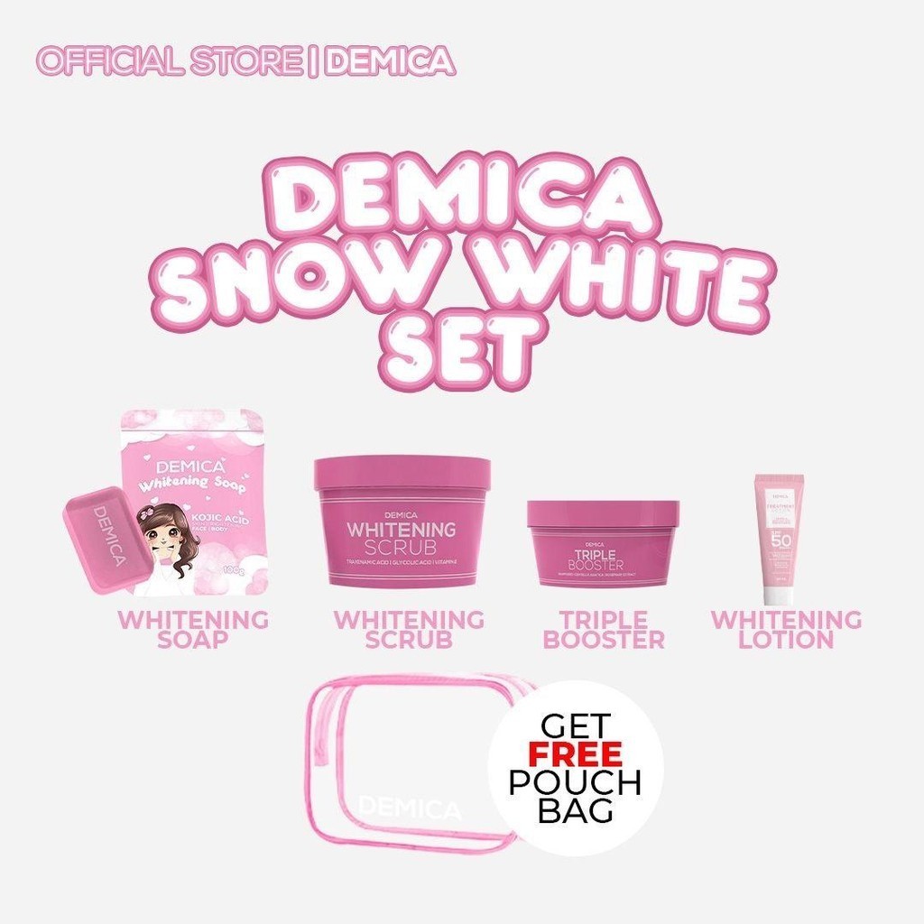 Full Set Demica Whitening Lotion | Demica Scrub | triple Booster Cream ...