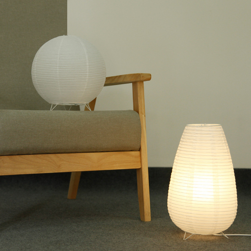 Nordic Paper Lantern Table Lamp Japanese Style Modern Living Study Room ...