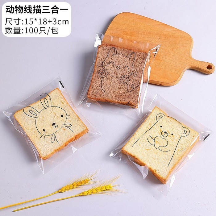 Plastic Bread OPP Motif Plastic Cake Cake Bread Torn Donut Bakery Snack ...