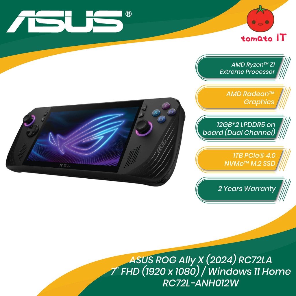 ASUS ROG Ally X (2024) RC72LA 7” FHD (1920 x 1080) / Windows 11 Home ...