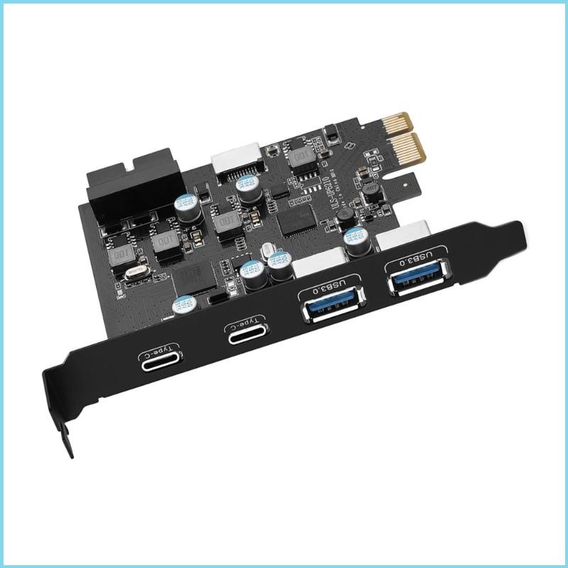 RUN USB PCIe Card 6 Port Expansion 2x USB C 2x USB A For Desktop PC ...