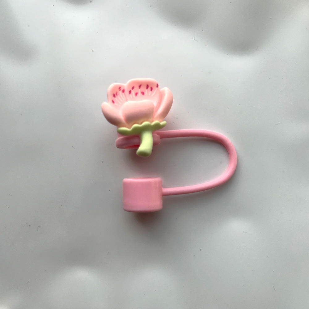 1pcs Cherry Blossom Silicone Straw Cover Cap For Stanley Cup,Straw ...