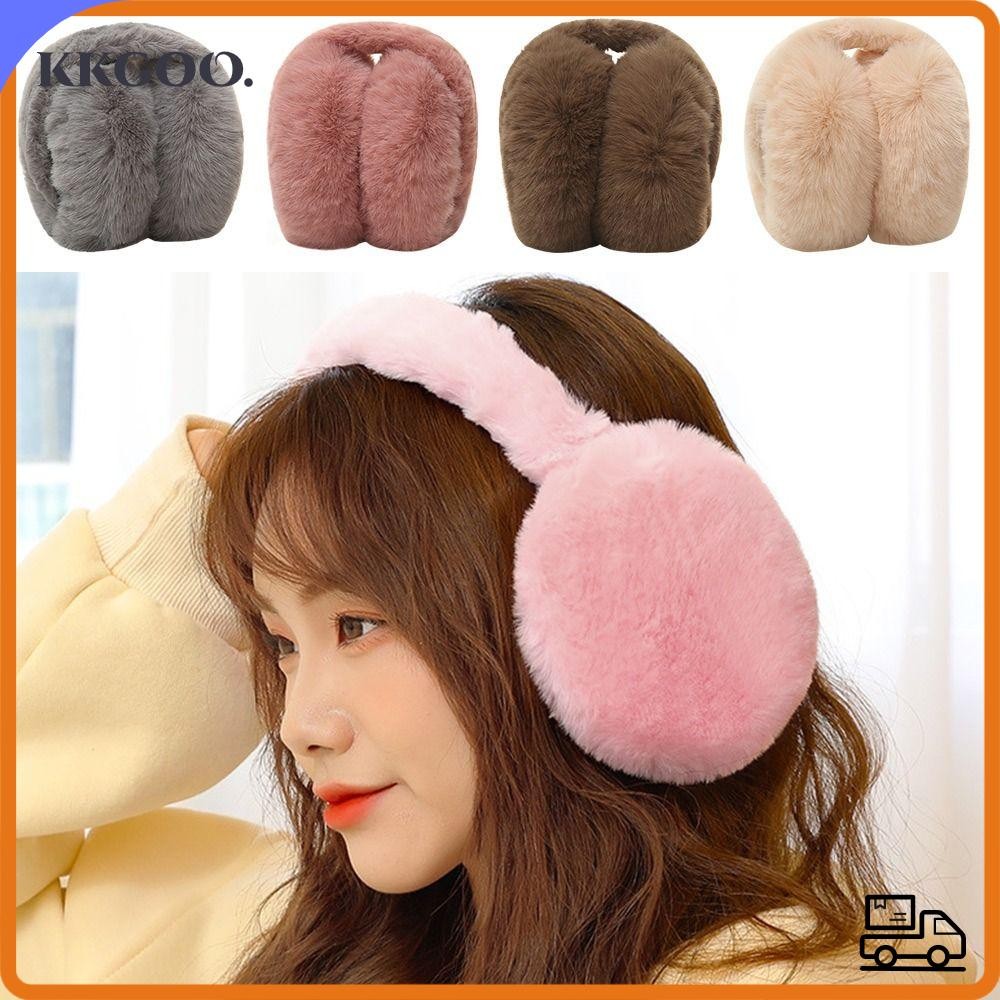 KKGOO Foldable Earflaps Women Men Fashion Ear Warmer Faux Fur Ear-Muffs ...