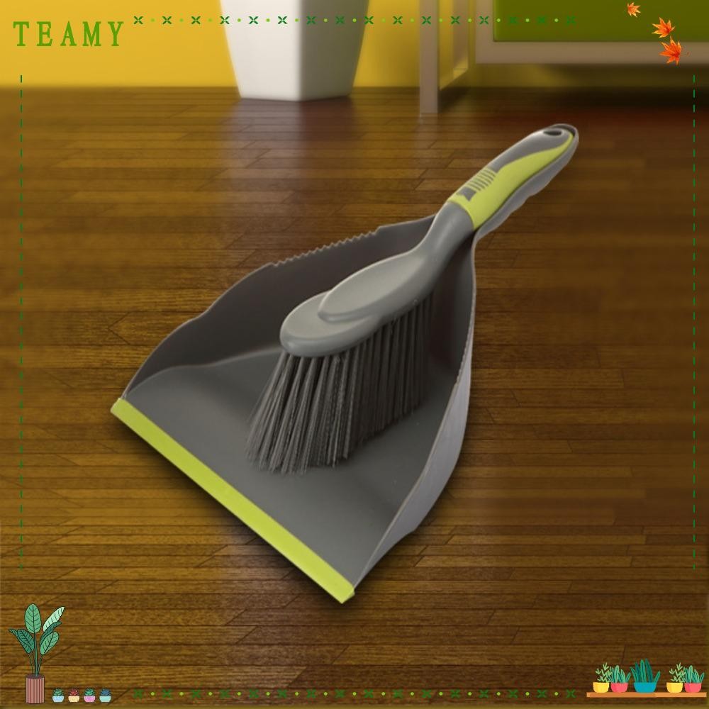 TEAMY Sweep Desk Broom, Small Grey Mini Brooms Shovel Set, Plastic ...