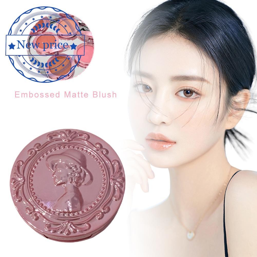 New Tea Pink Cushion Blush With Mirror 3d Relief Blush Pink Saturation ...