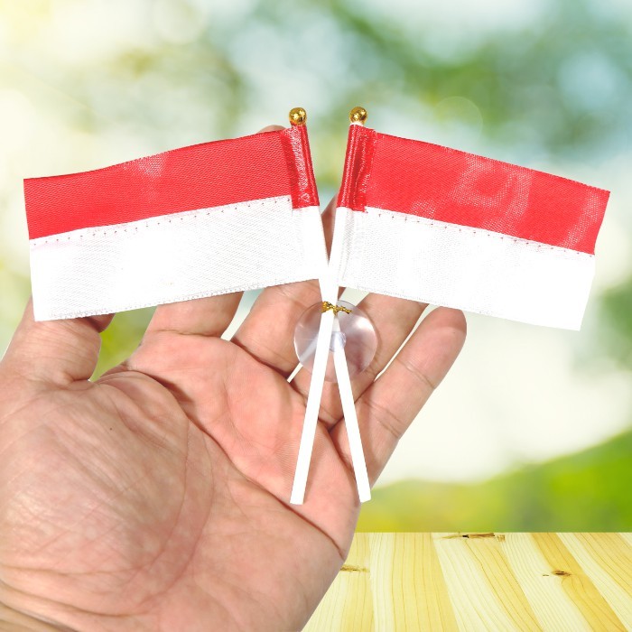 MERAH PUTIH Red And White Cross Patch Flags Car Glass Decorations A ...
