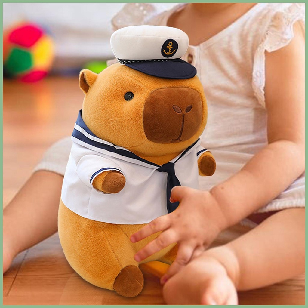 Capybara Plush Cute Stuffed Animal Kawaii Navy Sailor Suit Capybara ...