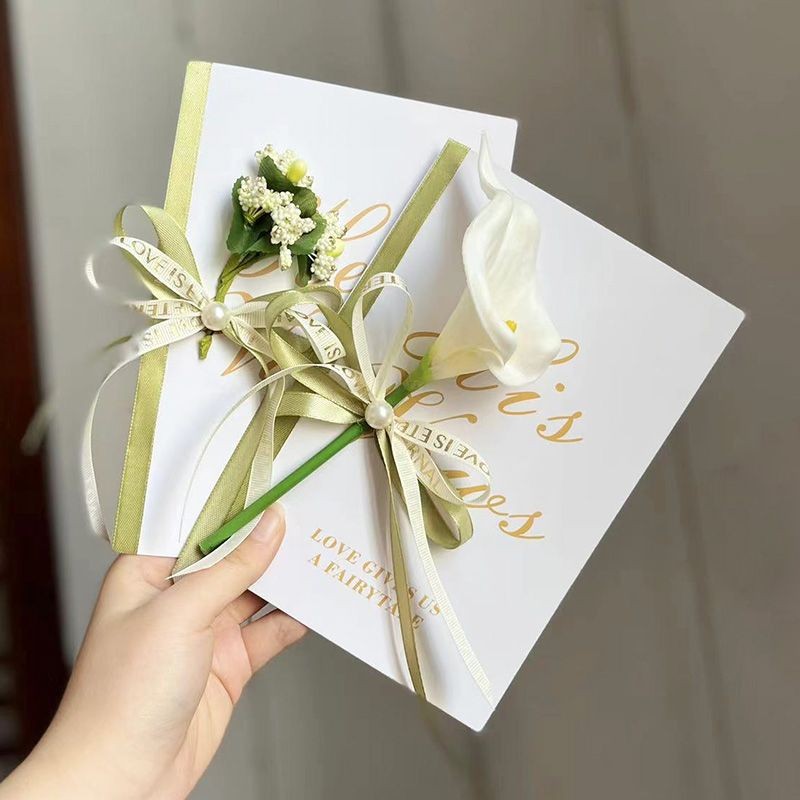 Wedding Vow Card A Pair High-End Simple Groom Bride Marriage Vows ...