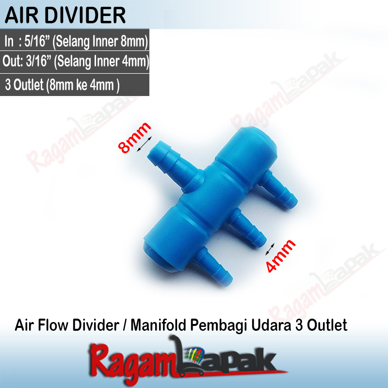 Air Flow Divider / Air Divider Manifold 3 Outlets 5/16" to 3/16 ...